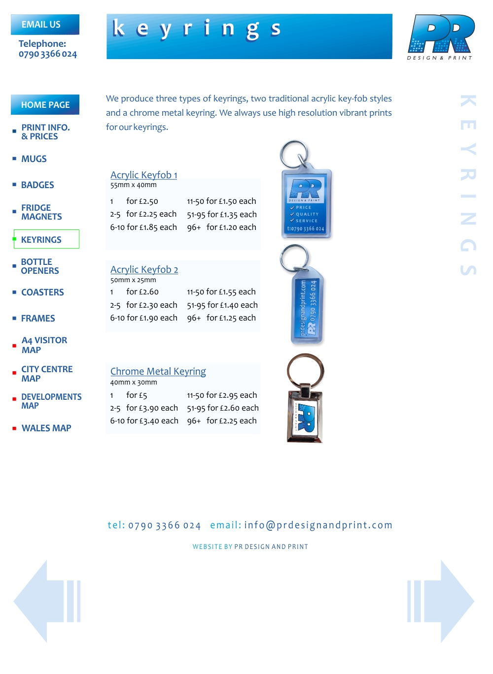 pr design and print keyrings